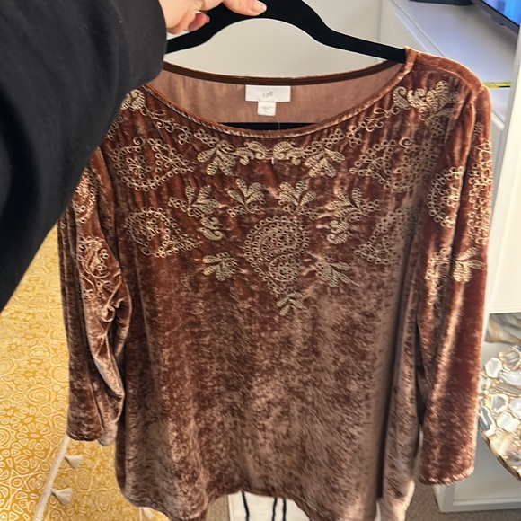 J. Jill | Tops | New J Jill Velvet Embroidered Tunic Size Large New ...